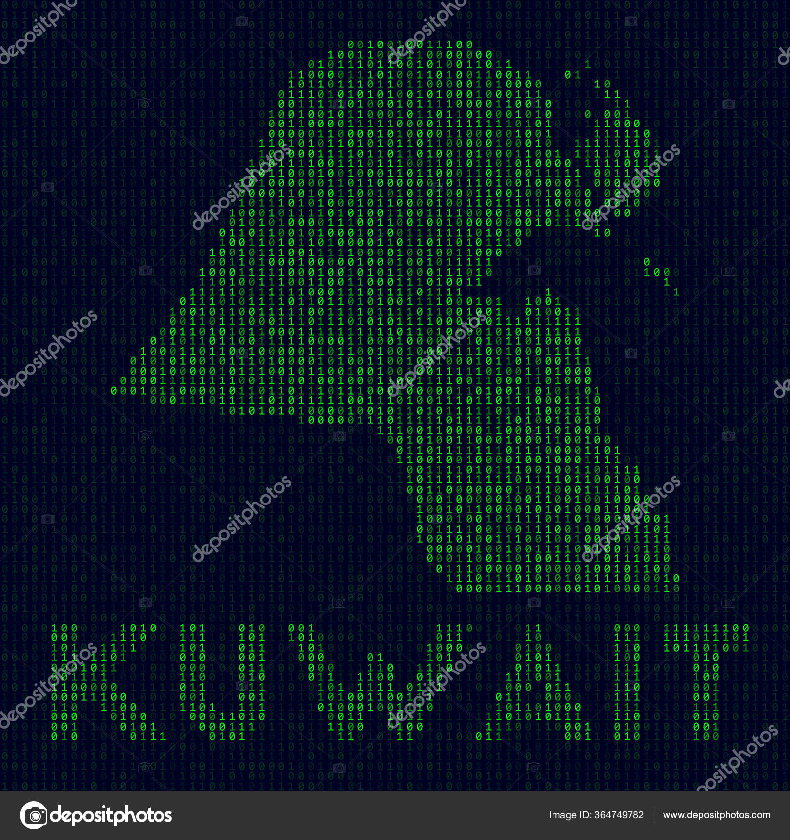 Logo digital de Kuwait Símbolo de país en estilo hacker Mapa de código ...