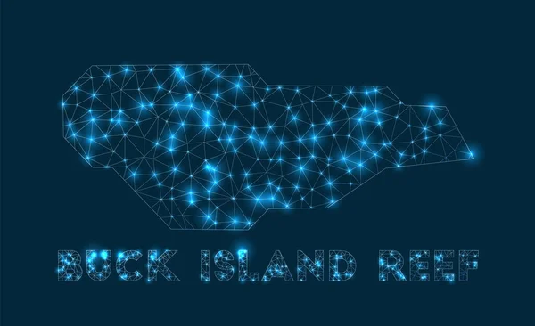 Buck Island Reef Logo Map of Buck Island Reef with island name and flag ...