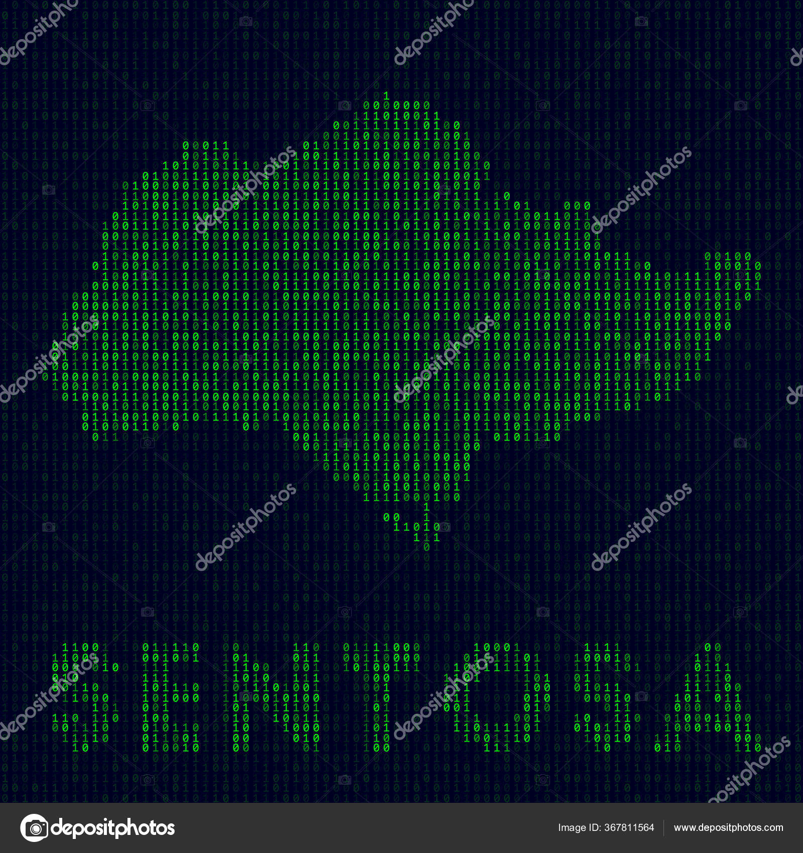 Digitales Sentosa-Logo Insel-Symbol im Hacker-Stil Binärcode-Karte von ...