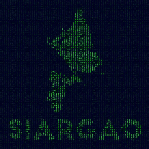 Digitales Sentosa-Logo Insel-Symbol im Hacker-Stil Binärcode-Karte von ...