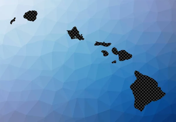 Hawaii map Geometric style us state outline with counties Attractive ...