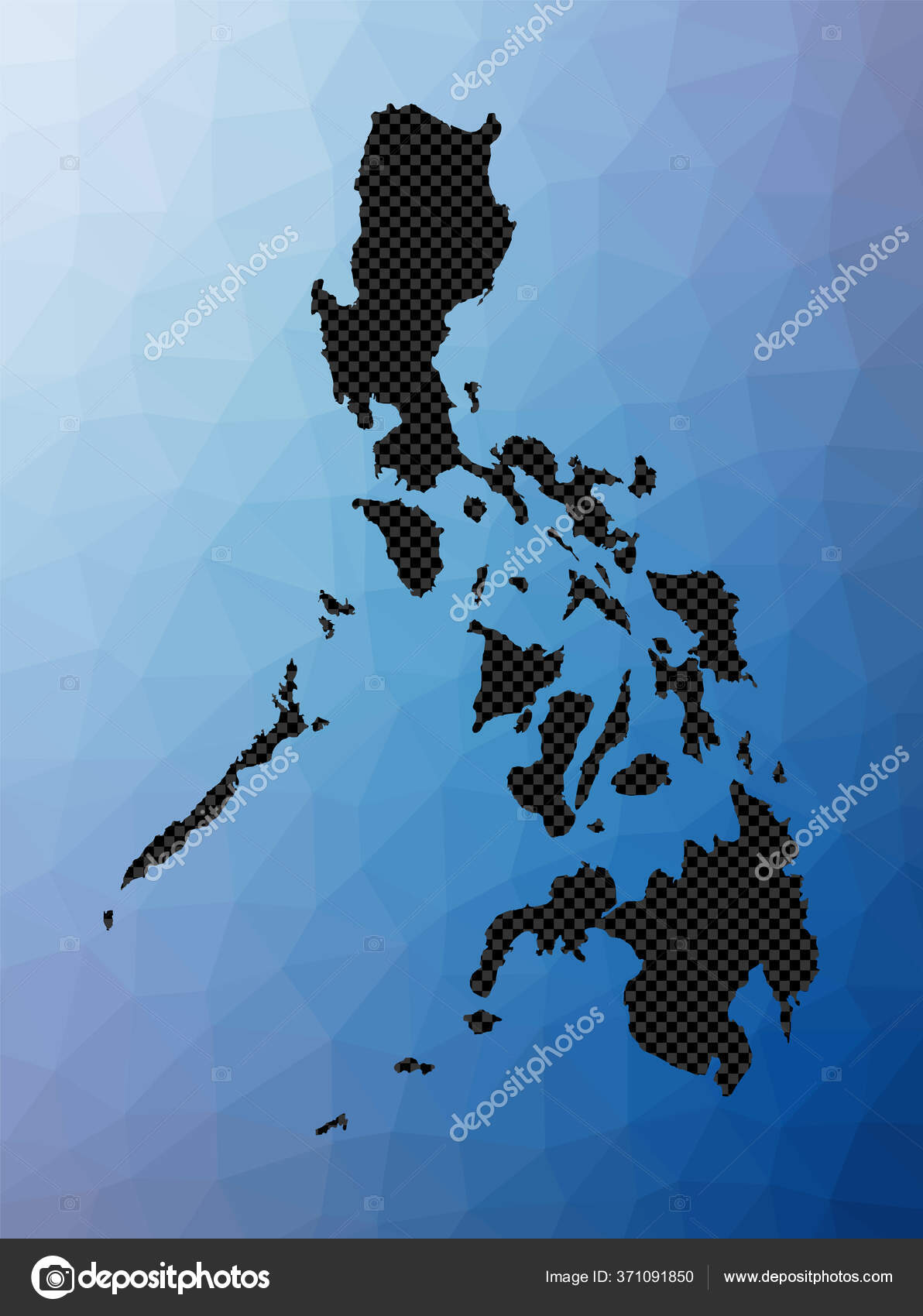 Philippines geometric map Stencil shape of Philippines in low poly ...