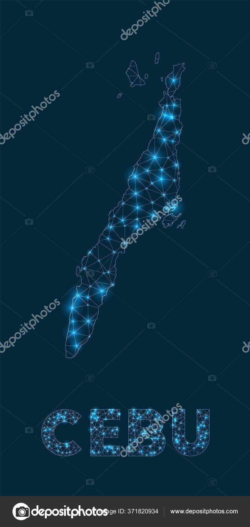 Cebu network map Abstract geometric map of the island Internet ...