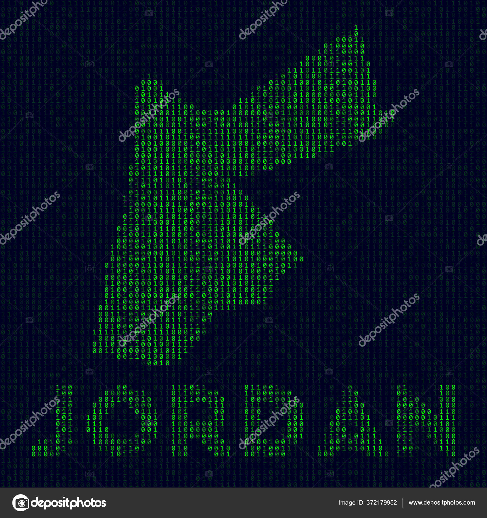 Logo Digital Jordan Símbolo de país en estilo hacker Mapa de código ...