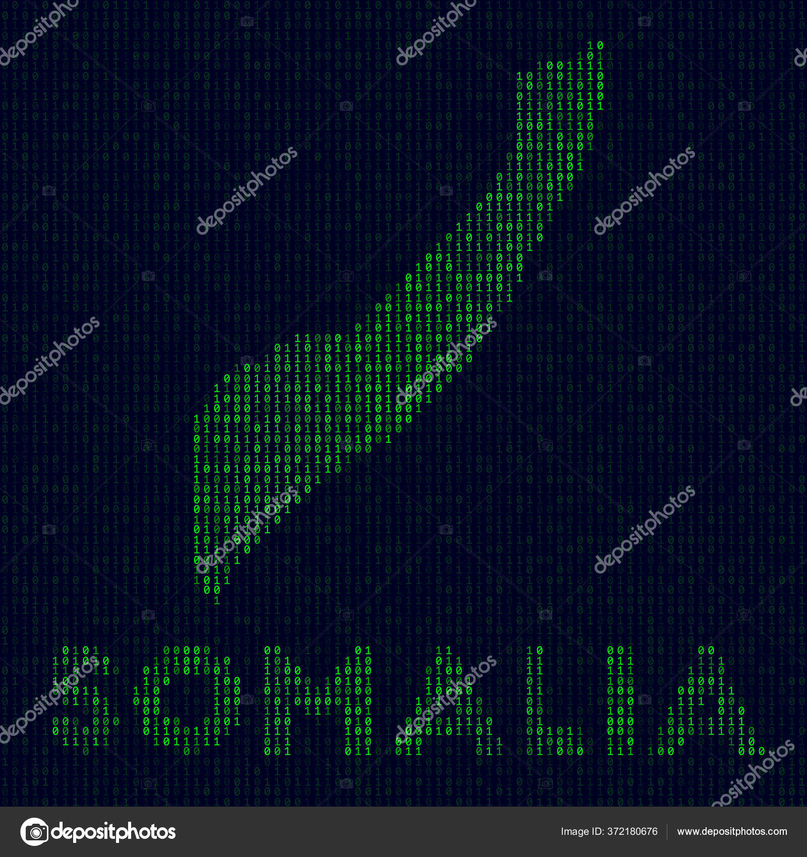 Digital Somalia logo Country symbol in hacker style Binary code map of ...