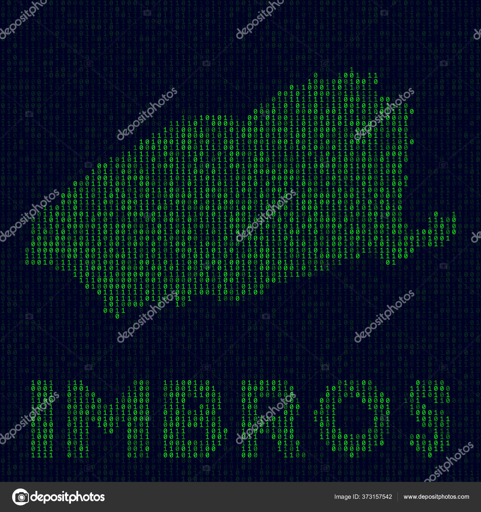 Digital Imbros Logo Insel-Symbol im Hacker-Stil Binärcode-Karte von ...