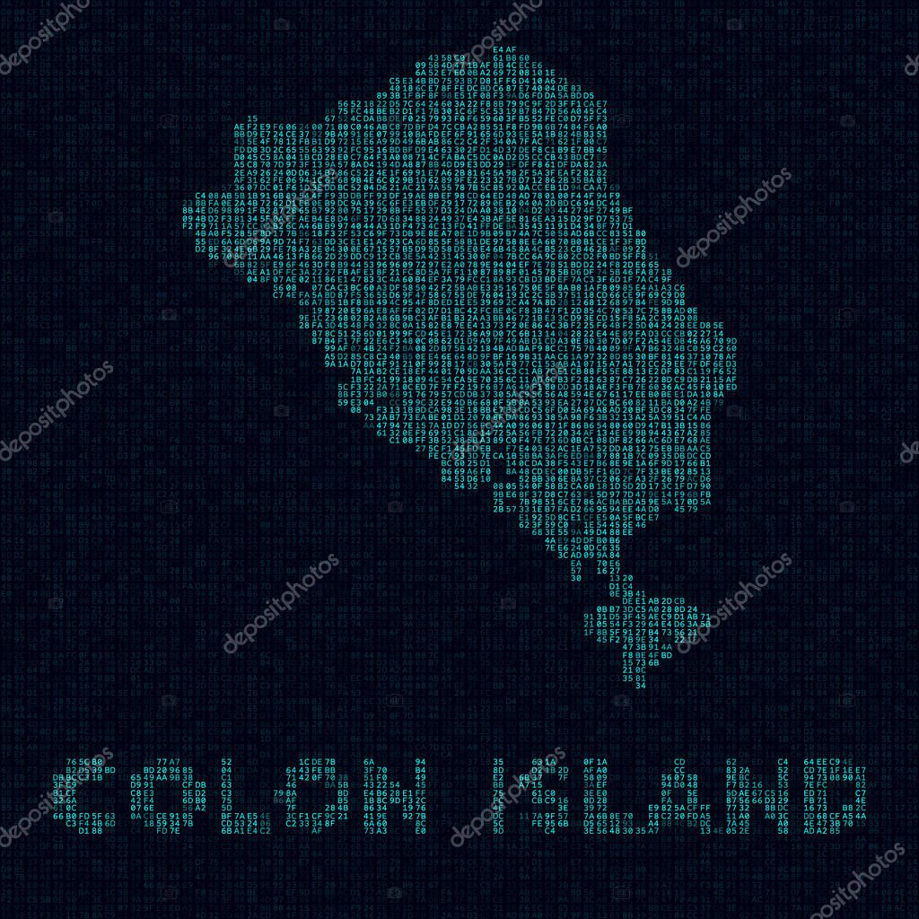 Mapa tecnológico de Colon Island Símbolo de isla en estilo digital Mapa ...