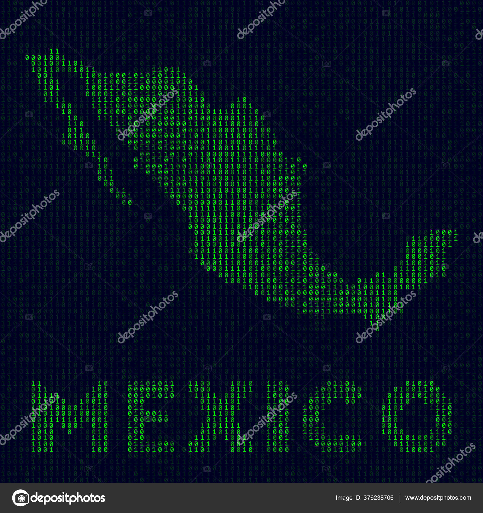 Logo Digital México Símbolo de país en estilo hacker Mapa de código ...