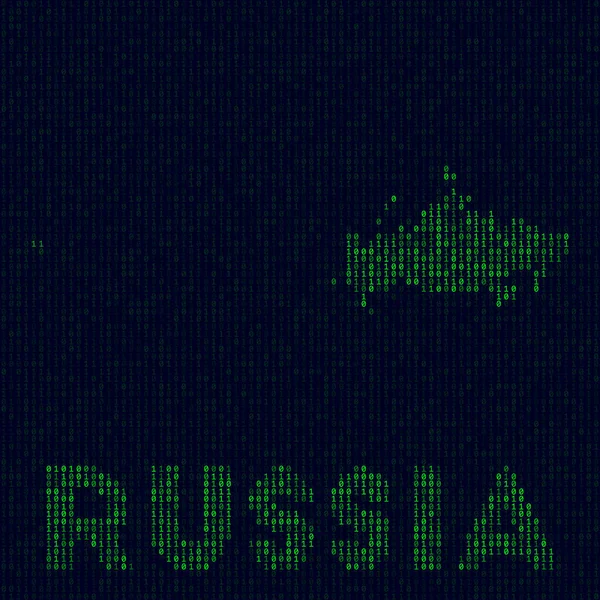 Digital Ukraina logo Negara simbol dalam gaya hacker Binary peta kode ...