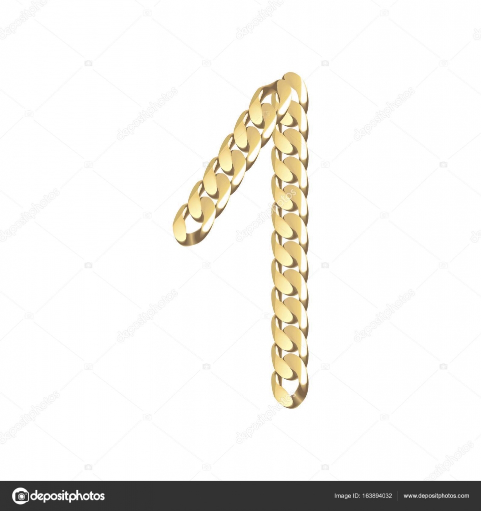 Vector illustration gold chain number 1 Stock Vector by ©kassim1964 ...