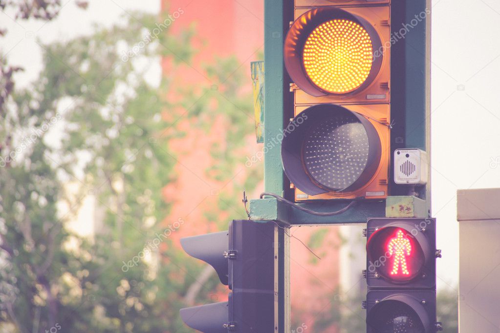 Traffic light on urban scenario Stock Photo by ©bernardojbp 126690766