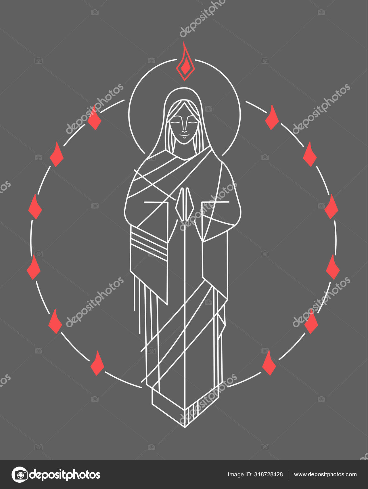 Meksikansk Jomfru Maria Tegning