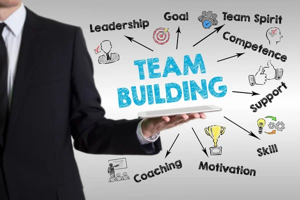 Teamwork Concept. Chart with keywords and icons — Stock Photo ...