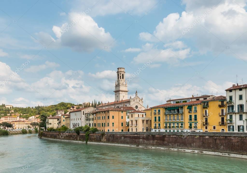 Verona skyline with Adige river, Italy — Stock Photo © pstedrak #169256494