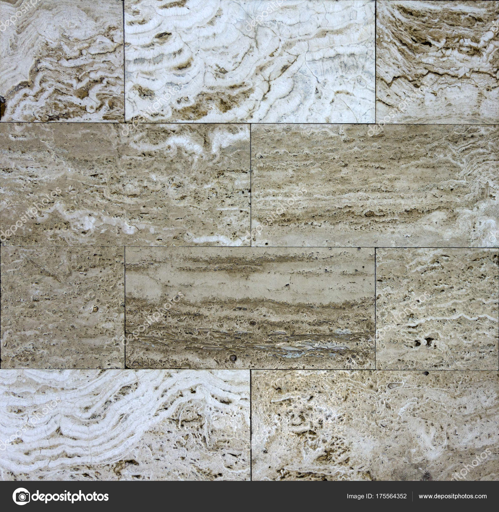 Stone wall texture, travertine tiles facing — Stock Photo © maykal ...