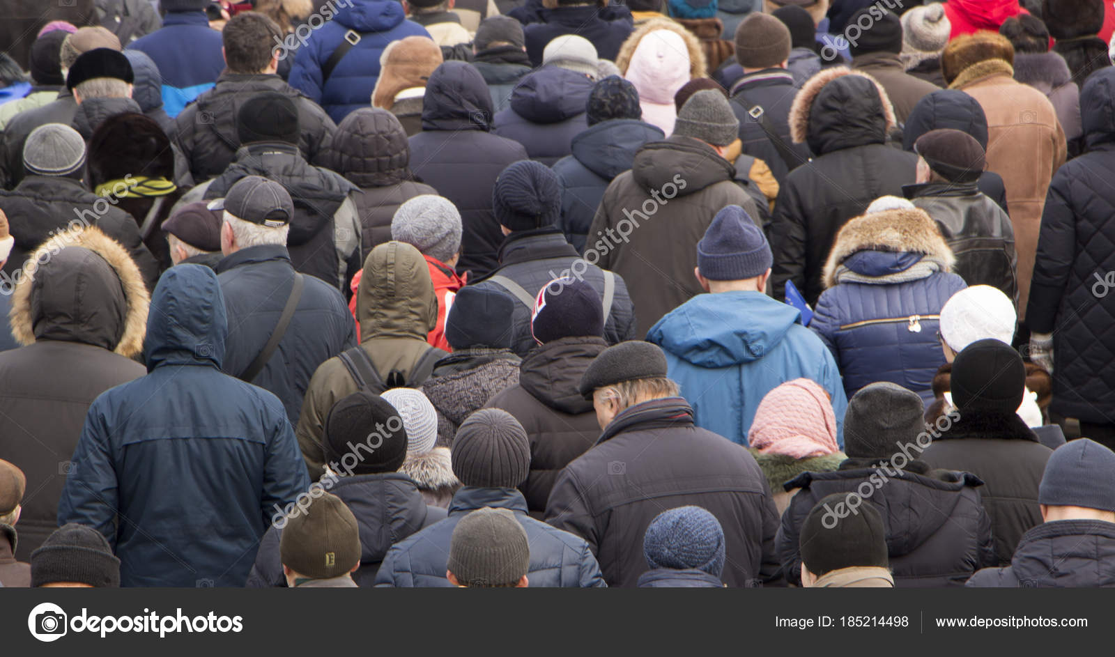 A large crowd of people on demonstrations or protests — Stock Photo ...