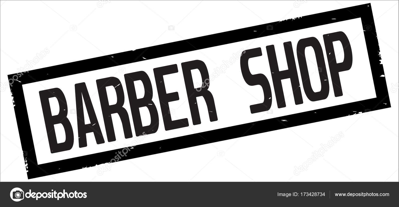 BARBER SHOP text, on black rectangle border stamp. — Stock Photo ...