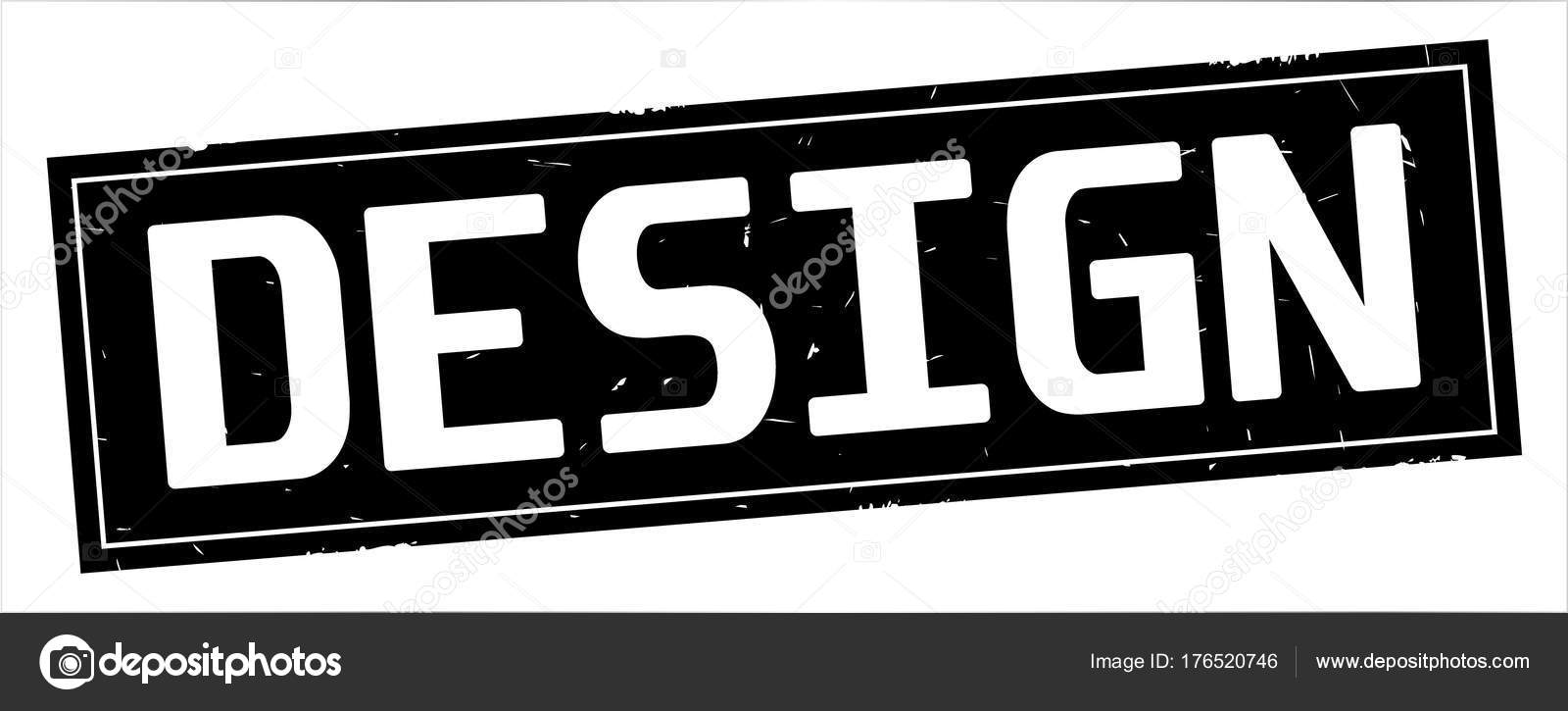 DESIGN text, on full black rectangle stamp. — Stock Photo © outchill ...