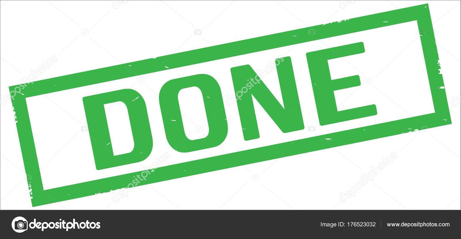 DONE text, on green rectangle border stamp. — Stock Photo © outchill ...