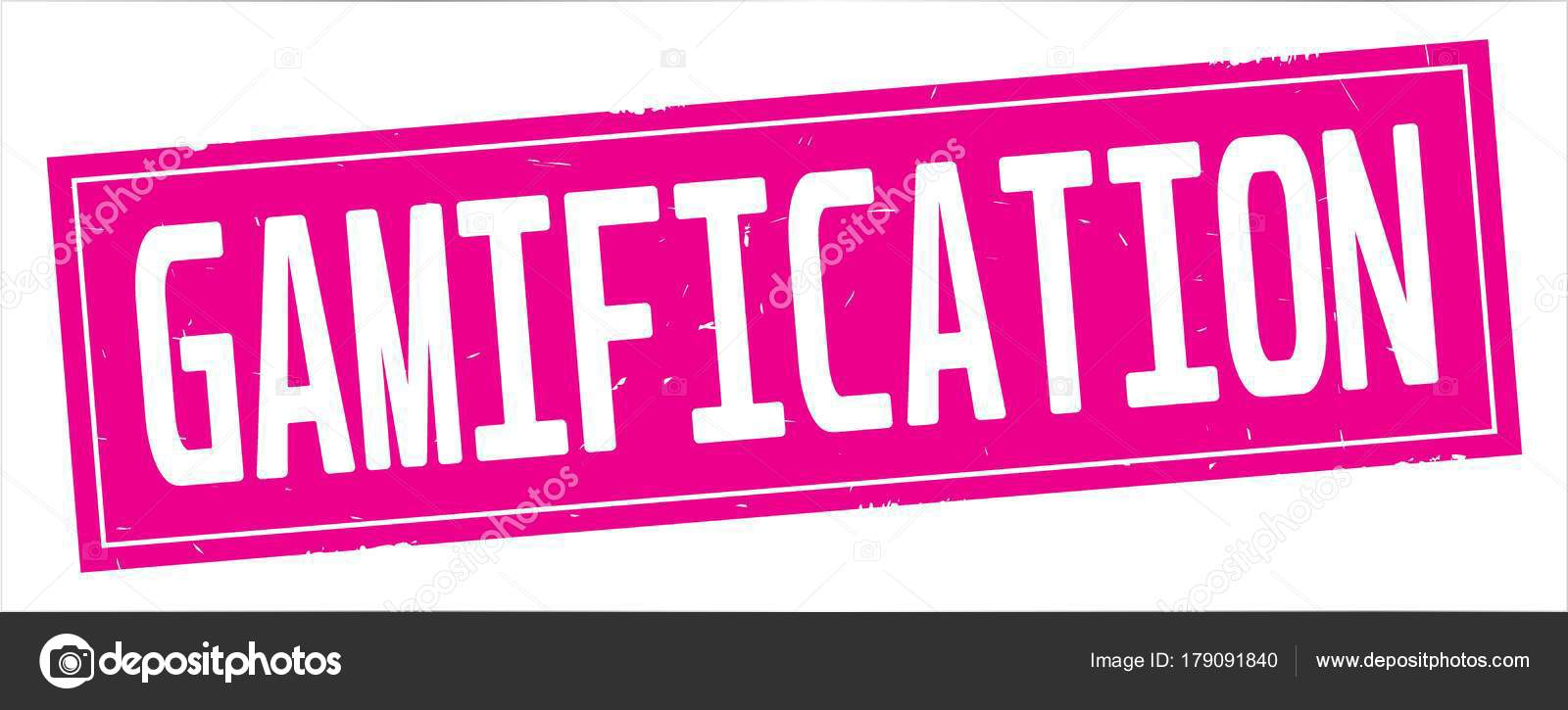 GAMIFICATION text, on full pink rectangle stamp. — Stock Photo ...