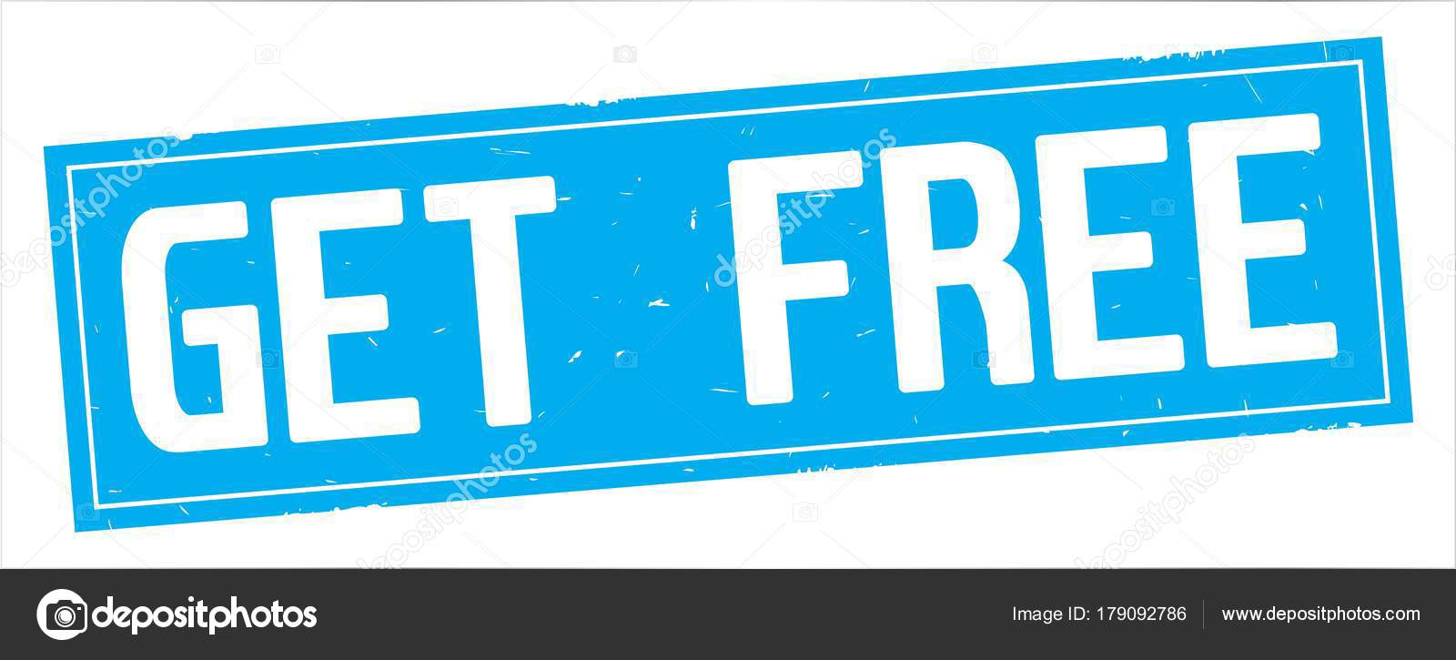 GET FREE text, on full cyan rectangle stamp. — Stock Photo © outchill ...