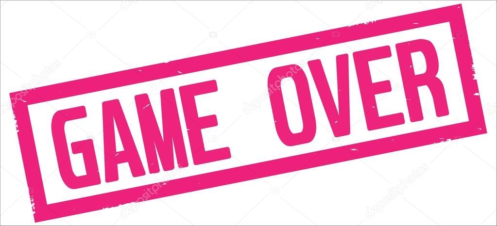 GAME OVER text, on pink rectangle border stamp. — Stock Photo ...