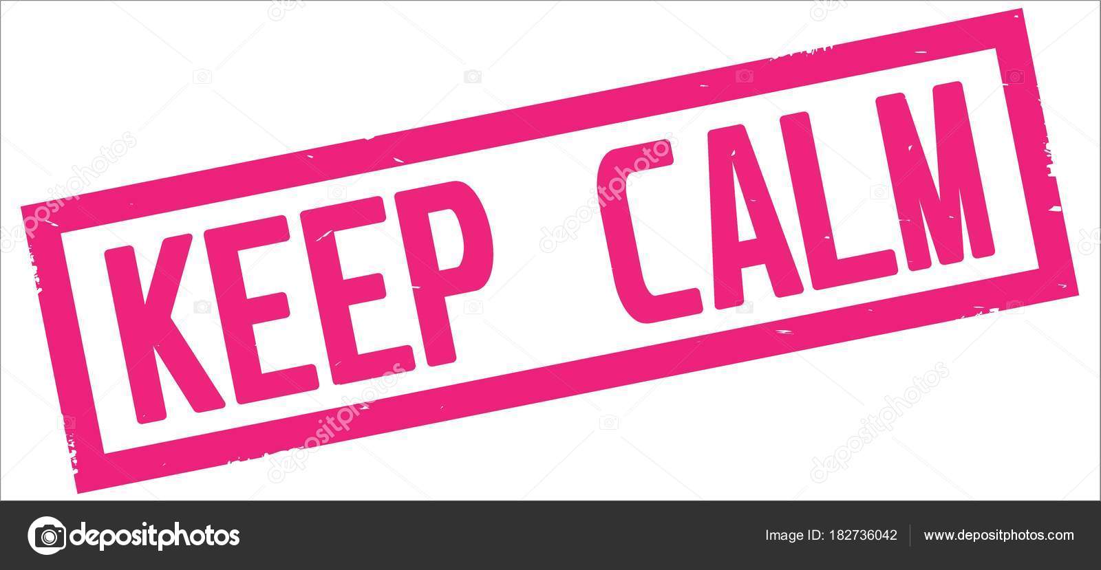KEEP CALM text, on pink rectangle border stamp. — Stock Photo ...