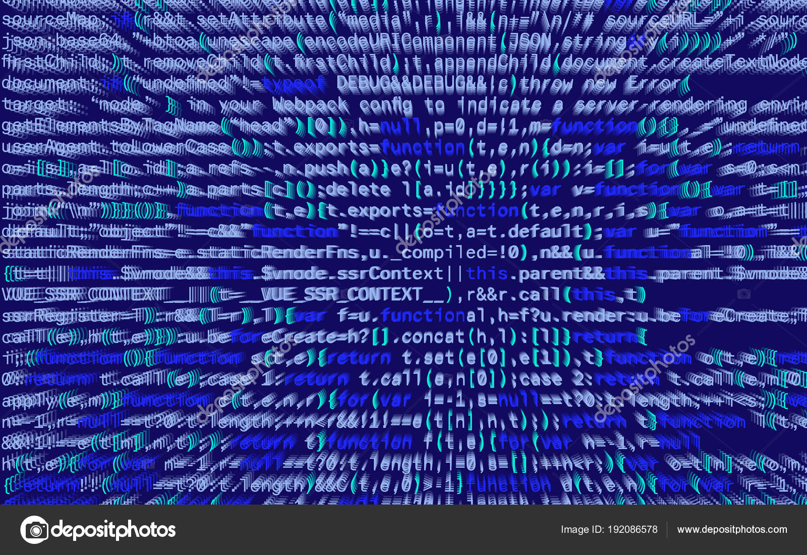 3D illustration. Abstract blue background, Technology. Binary Computer ...