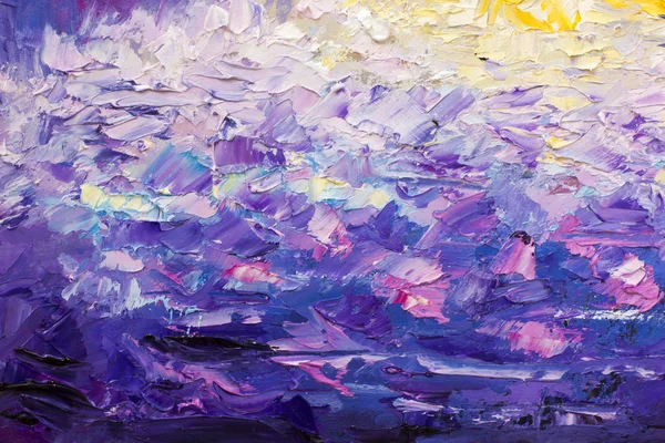 Palette knife fragment painting Abstract texture backgroud Blue violet ...