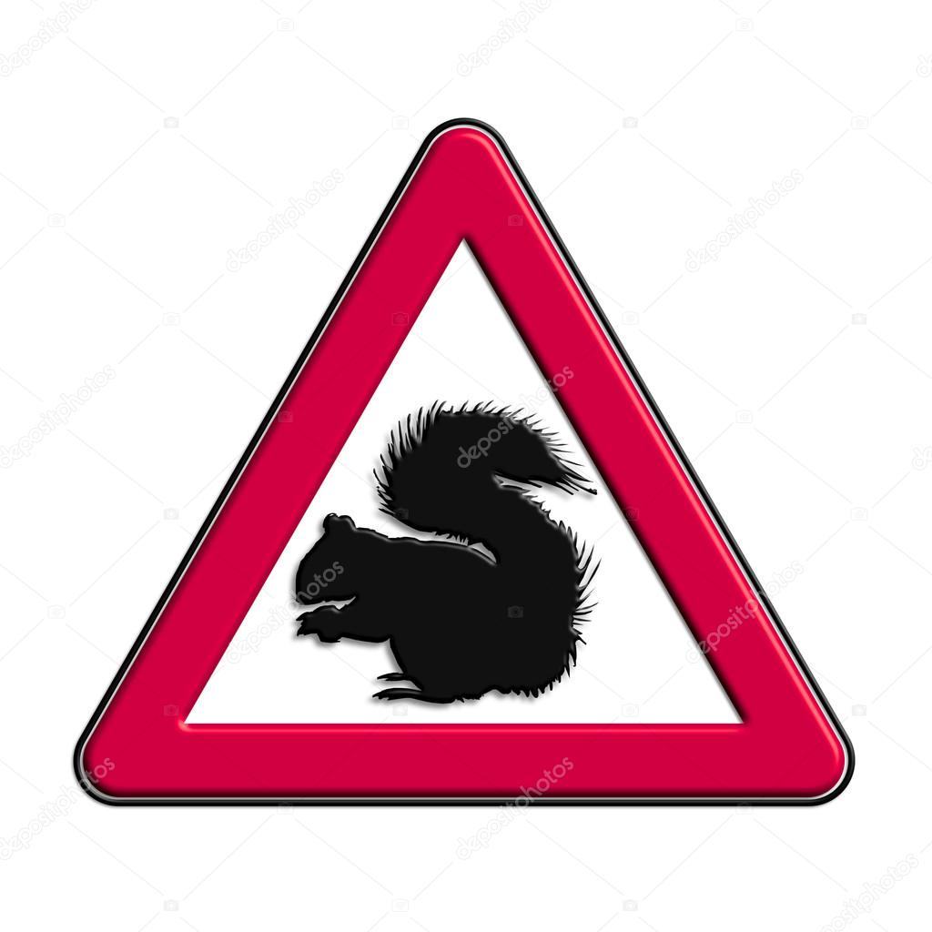 Warning or caution symbol with squirrels — Stock Photo © albasu #127974884