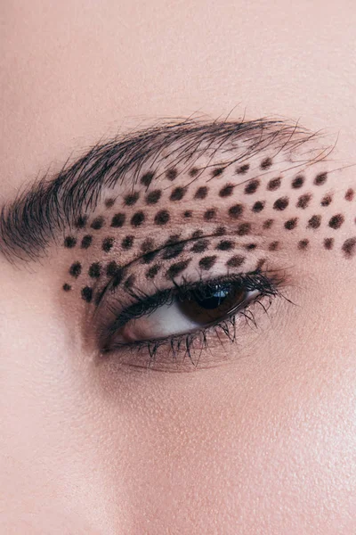 Closeup, beauty, model posing eyes lips cosmetic face - Stock Image ...