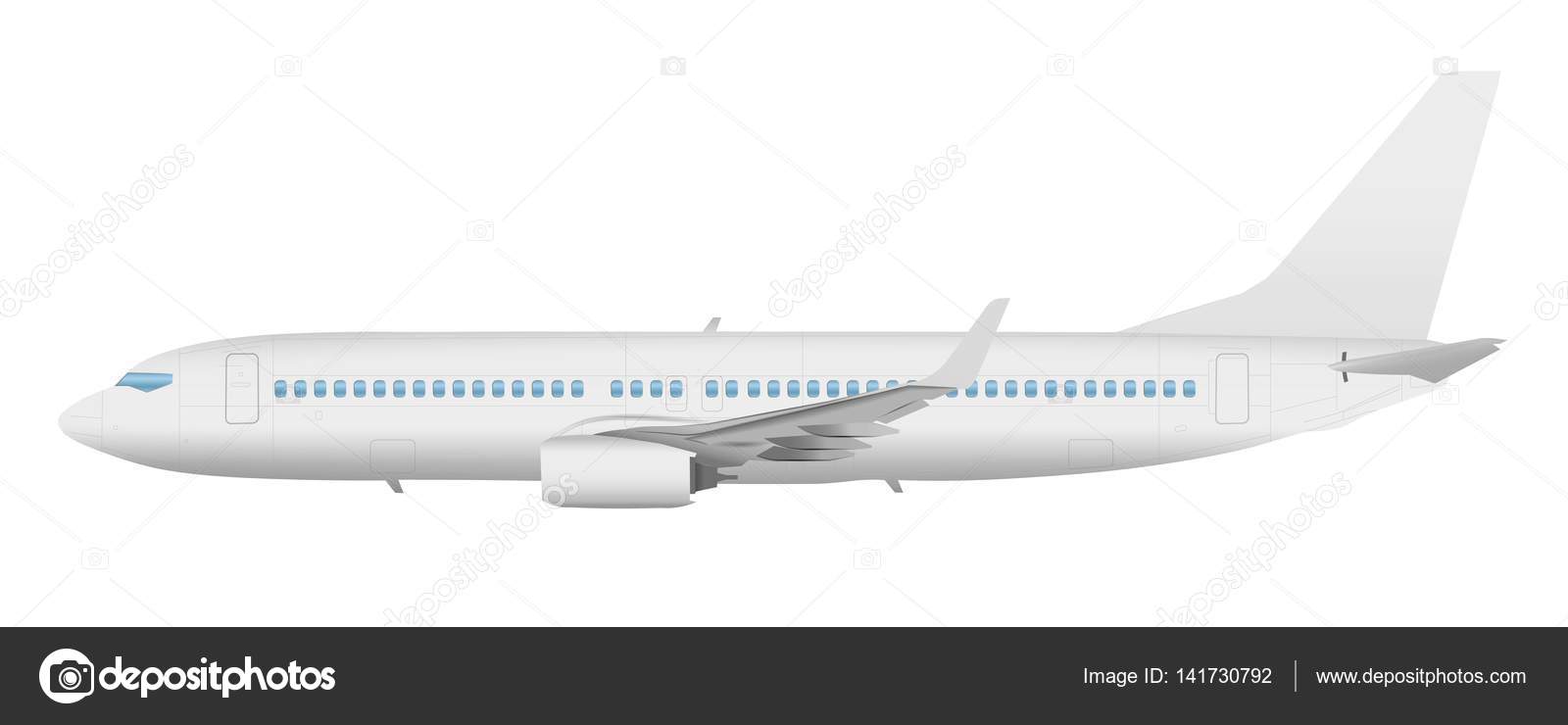 Airplane template vector side view on a white background Stock Vector ...