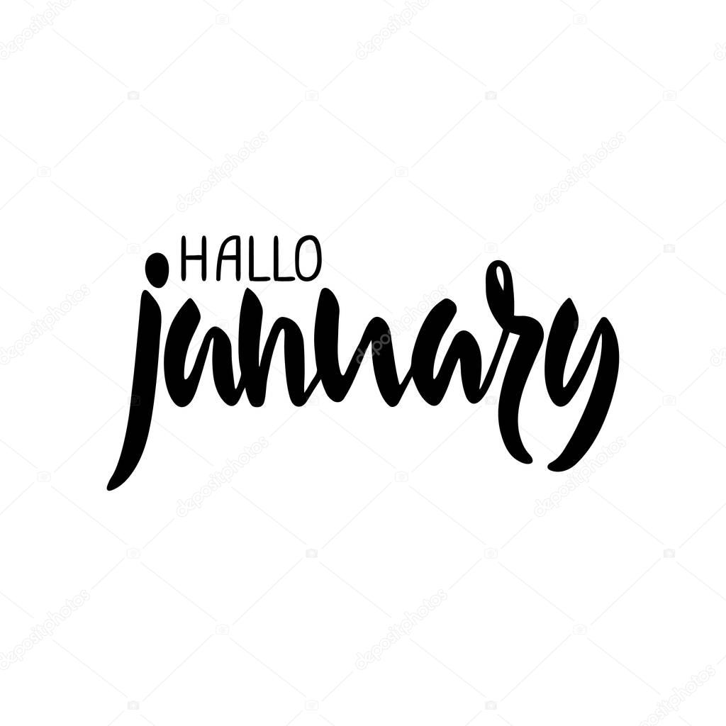 Hallo January lettering — Stock Vector © Maria_Galybina #136112054
