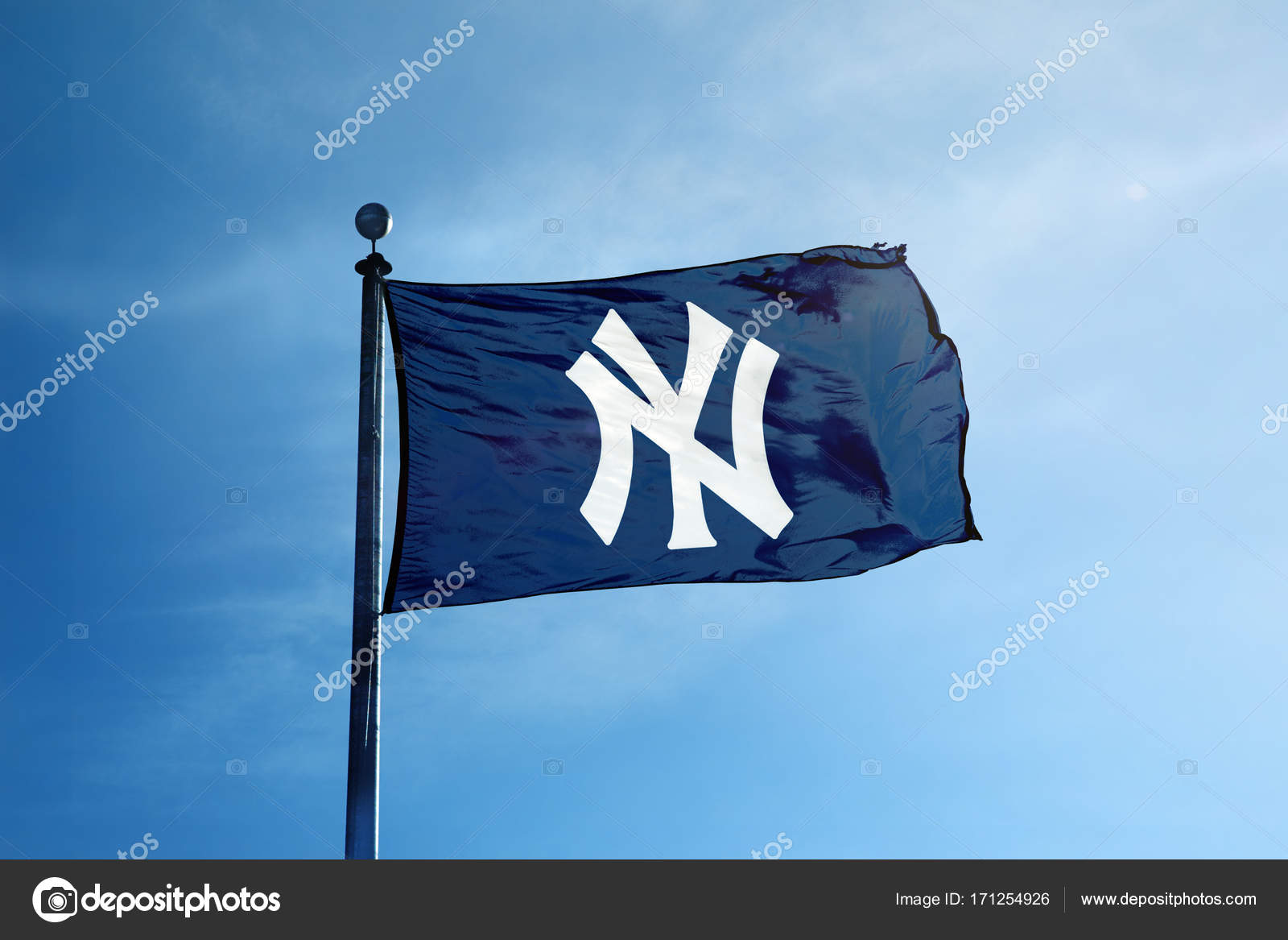 NEW YORK - October 24, 2017 - New York Yankees Baseball Team fla ...