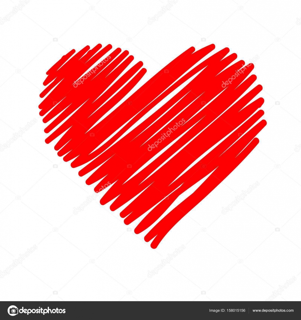 Corazón rayado rojo sobre fondo blanco Vector de stock por ©byvivik89 ...