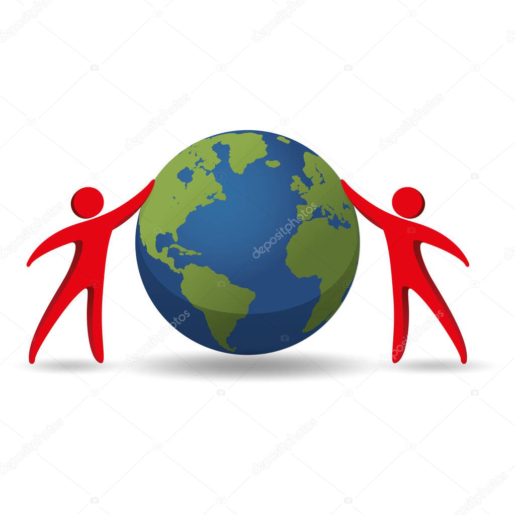 Icono, logo, conceptual de dos personas con brazos para levantar con ...