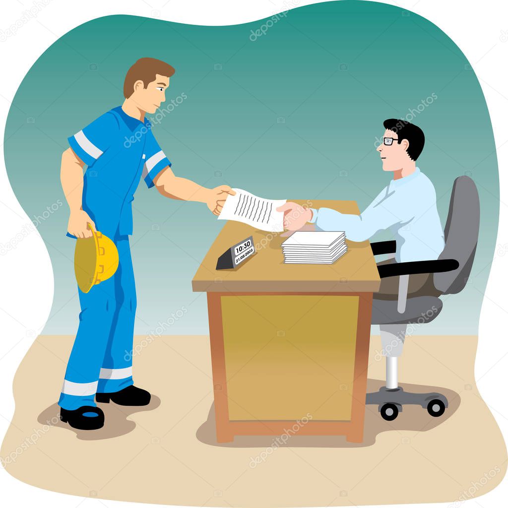 Ilustración que representa a un funcionario que asume funciones de ...