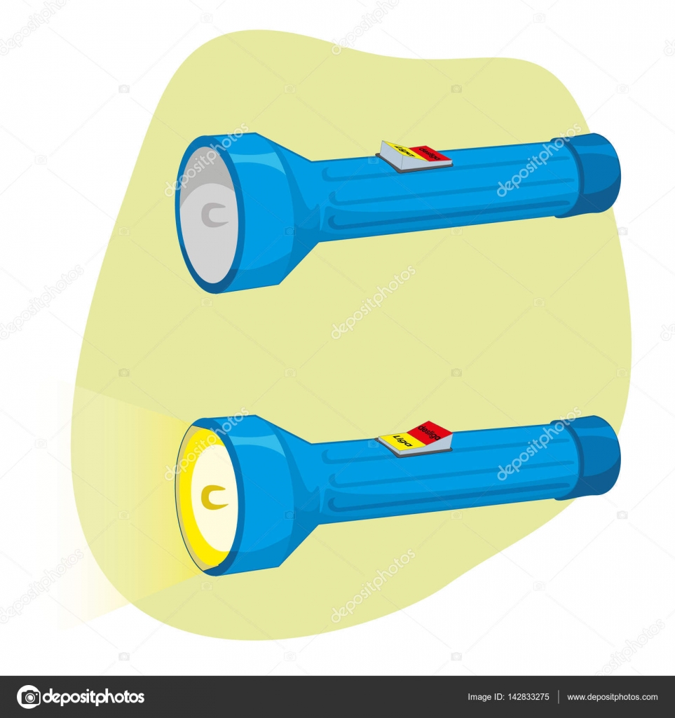 Ilustración de una linterna manual de encendido y apagado. Ideal para ...