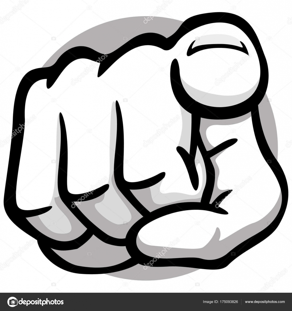 Illustration Close Body Part Hand Indicating Pointing Frontal View ...