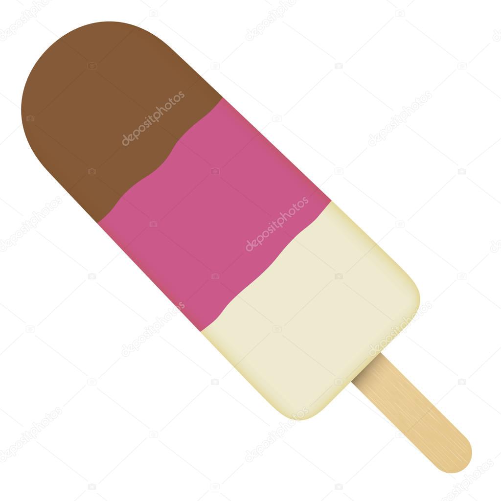 Ilustración de un helado de palillo napolitano, chocolate mixto ...