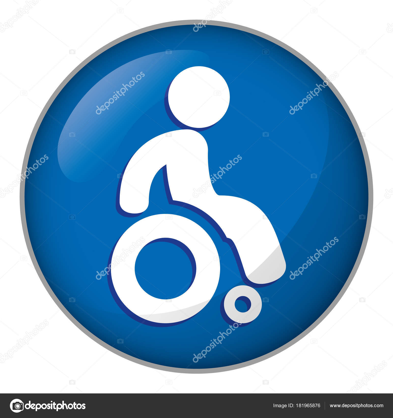 Icon Representing Button Pictogram Deficient Physical Chairwoman Ideal ...