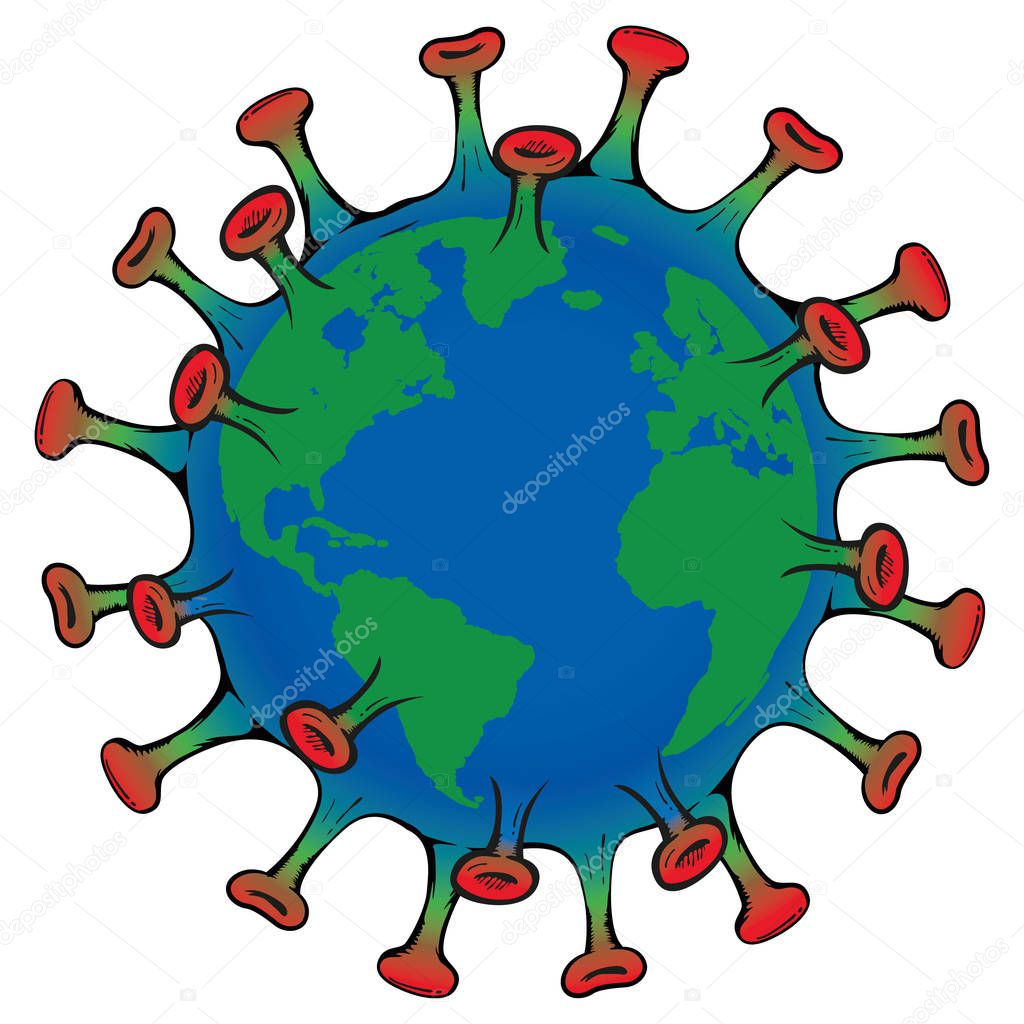 Ilustración de dibujos animados corona virus una pandemia que puede ...