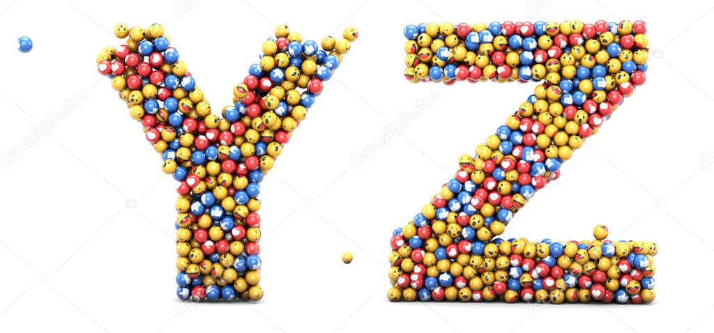 Emoji Reacciones Letras Emoticones Del Alfabeto Establecidos Para Las ...