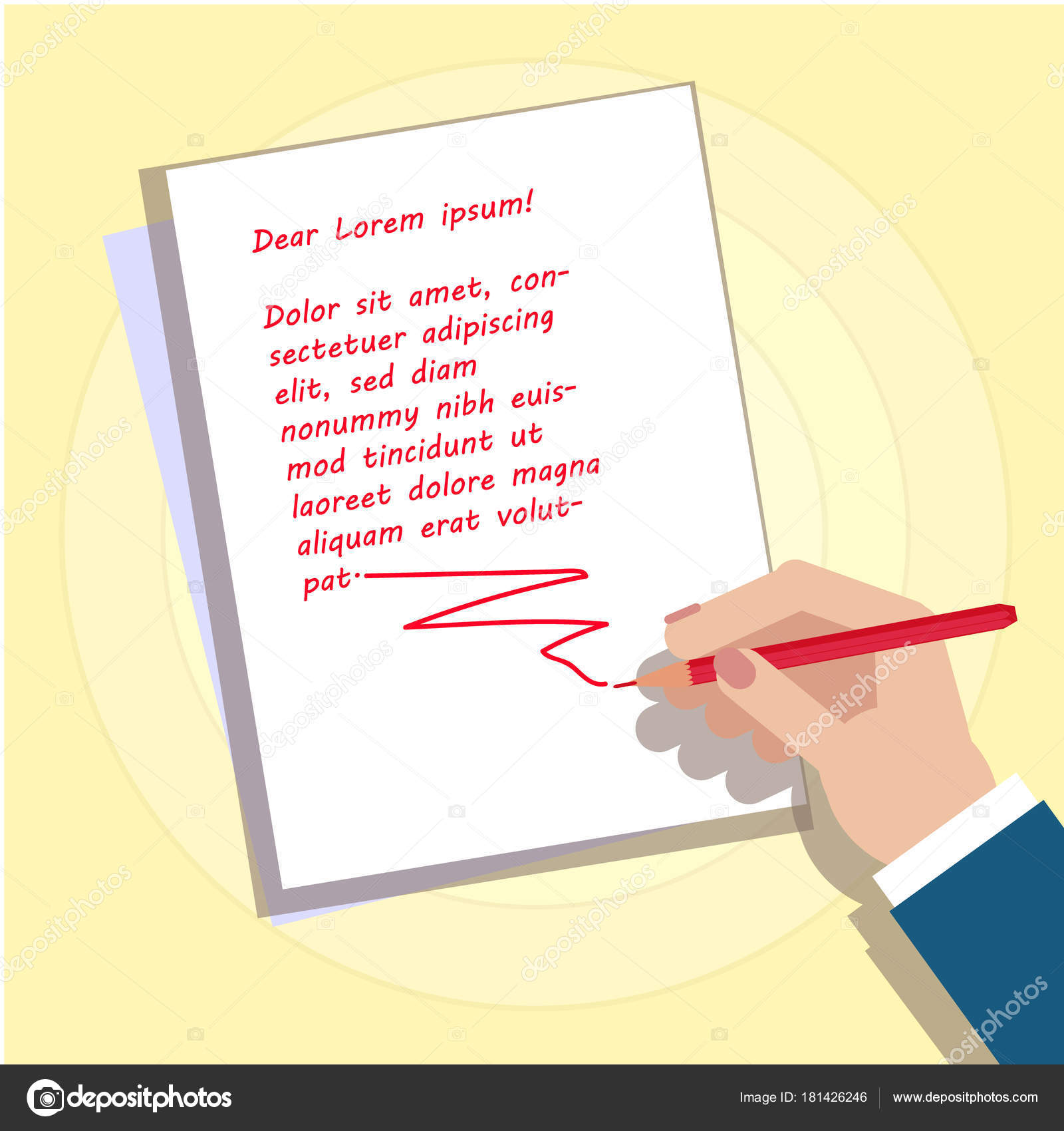 Hand Writing Text Image Hand Place Your Text Vector Image Stock Vector ...