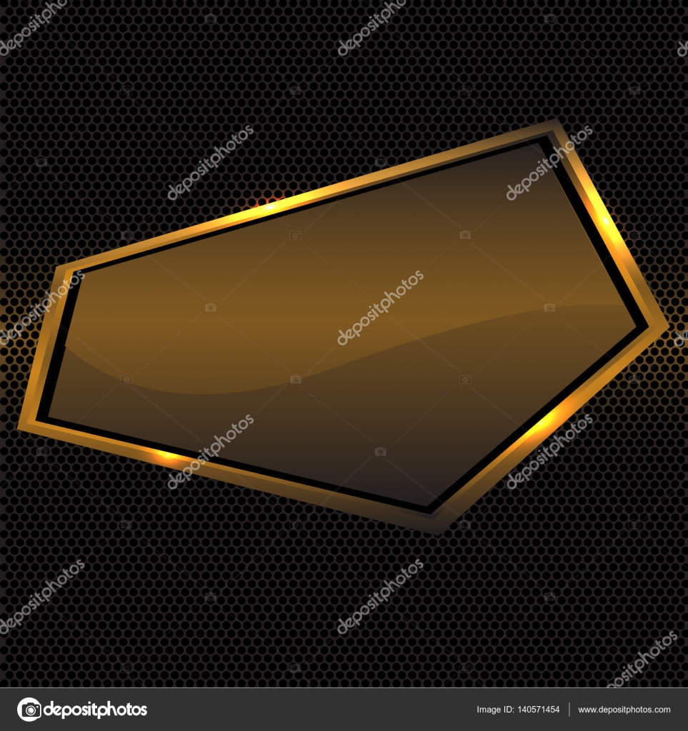 Abstract gold polygon banner on black circle mesh design luxury modern ...