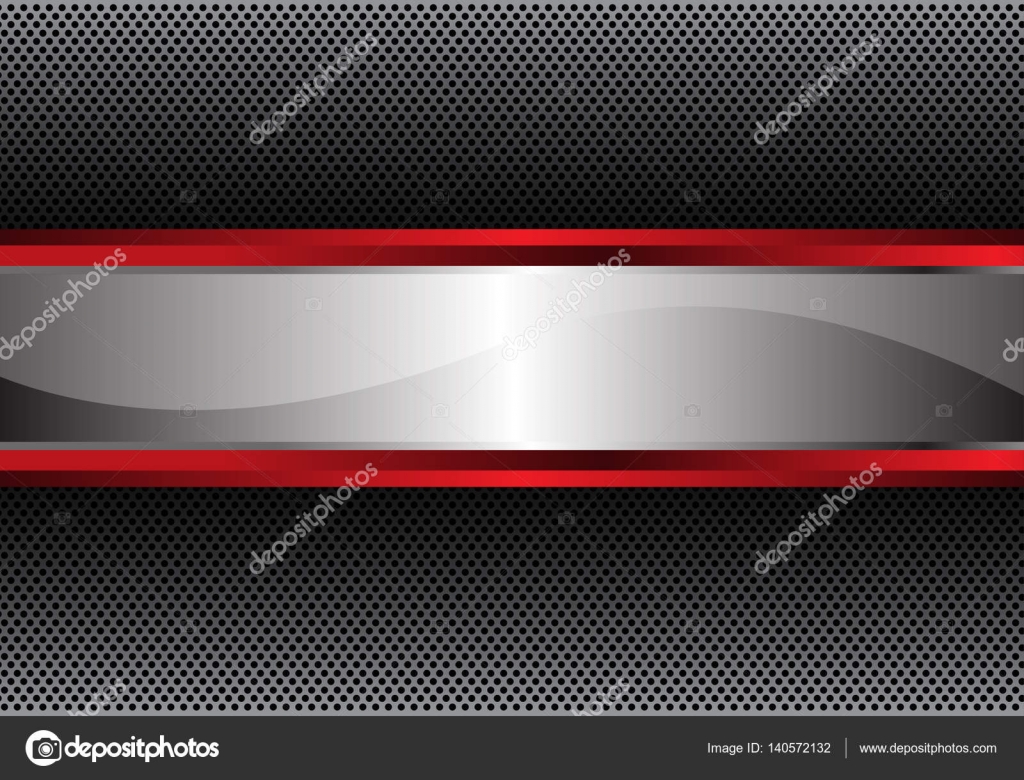 Metal red line banner on circle mesh design luxury modern background ...