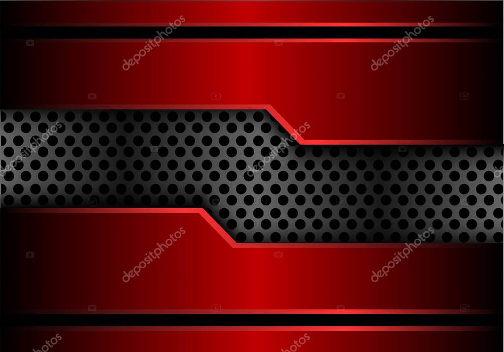 Malla de c rculo de metal gris abstracto en dise o met lico rojo moderna textura de fondo ...