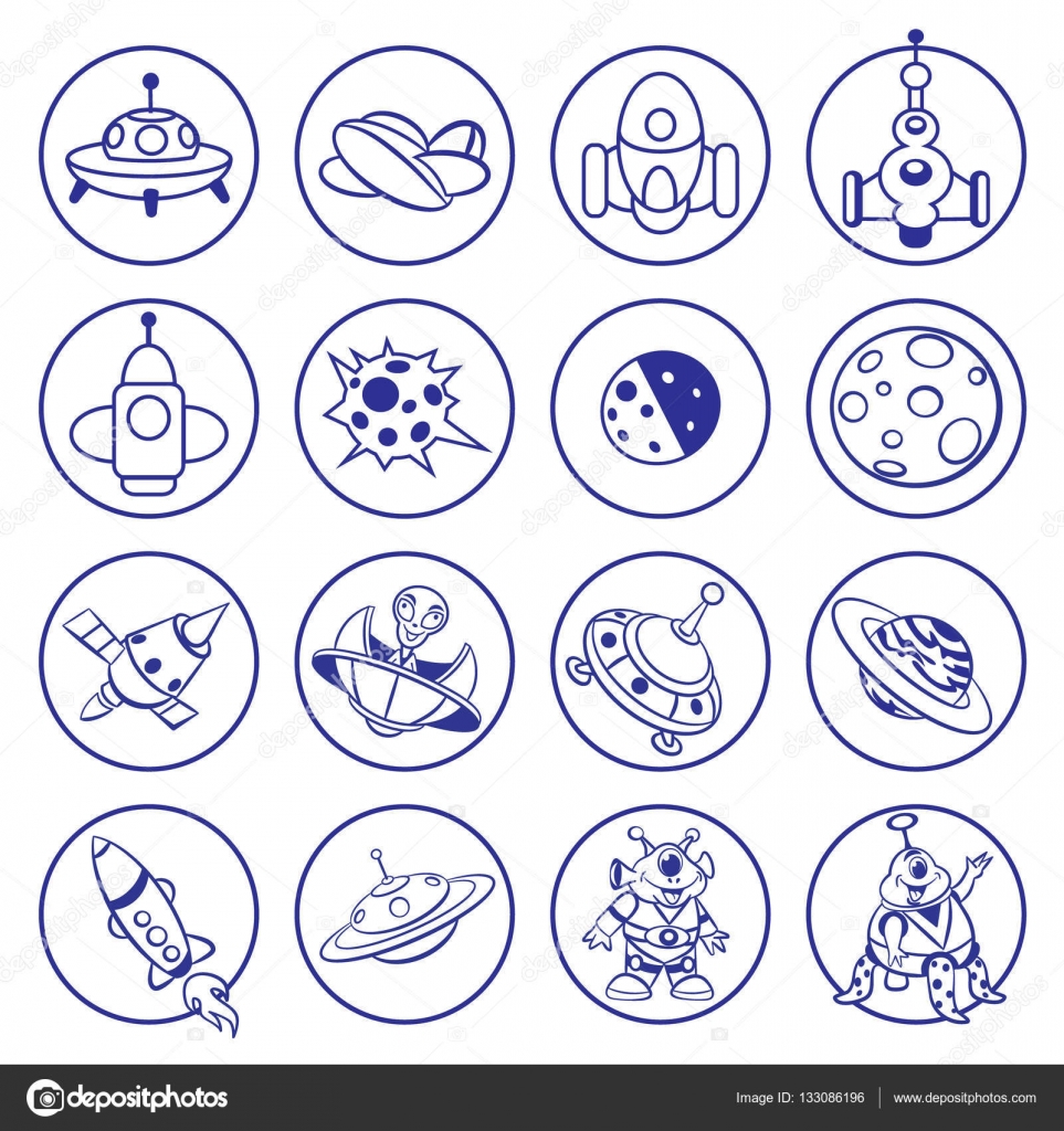 Icons on the space theme Stock Vector Image by ©vitasunny #133086196