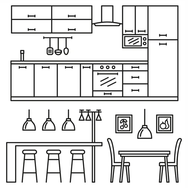 Simple illustration of kitchen furniture Stock Vector Image by ...