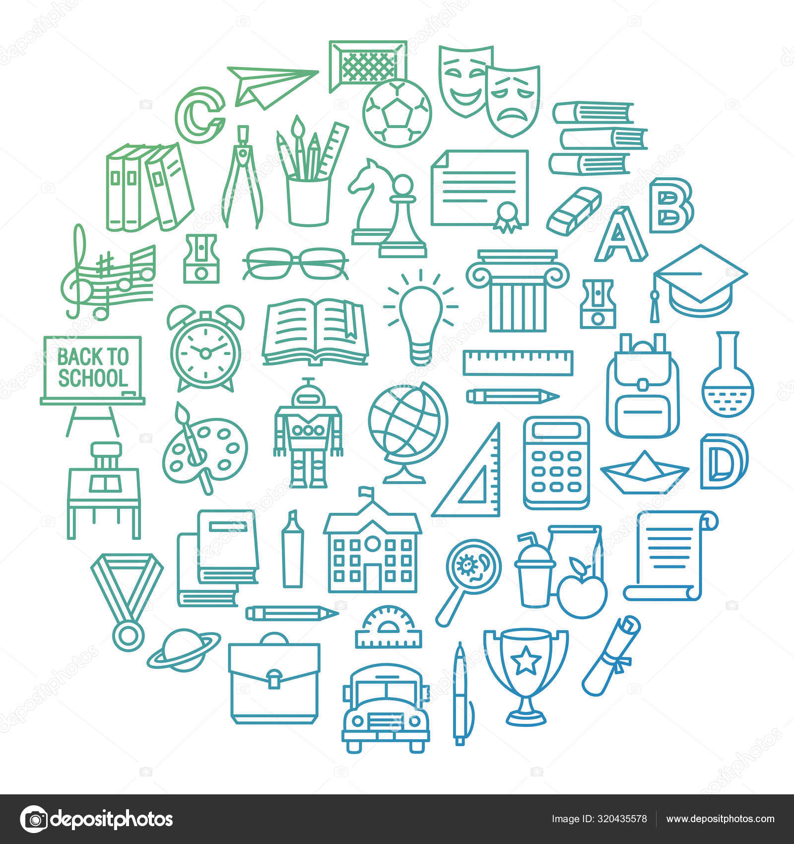 Circle school education icon set Stock Vector Image by ©Mariabo2015 ...